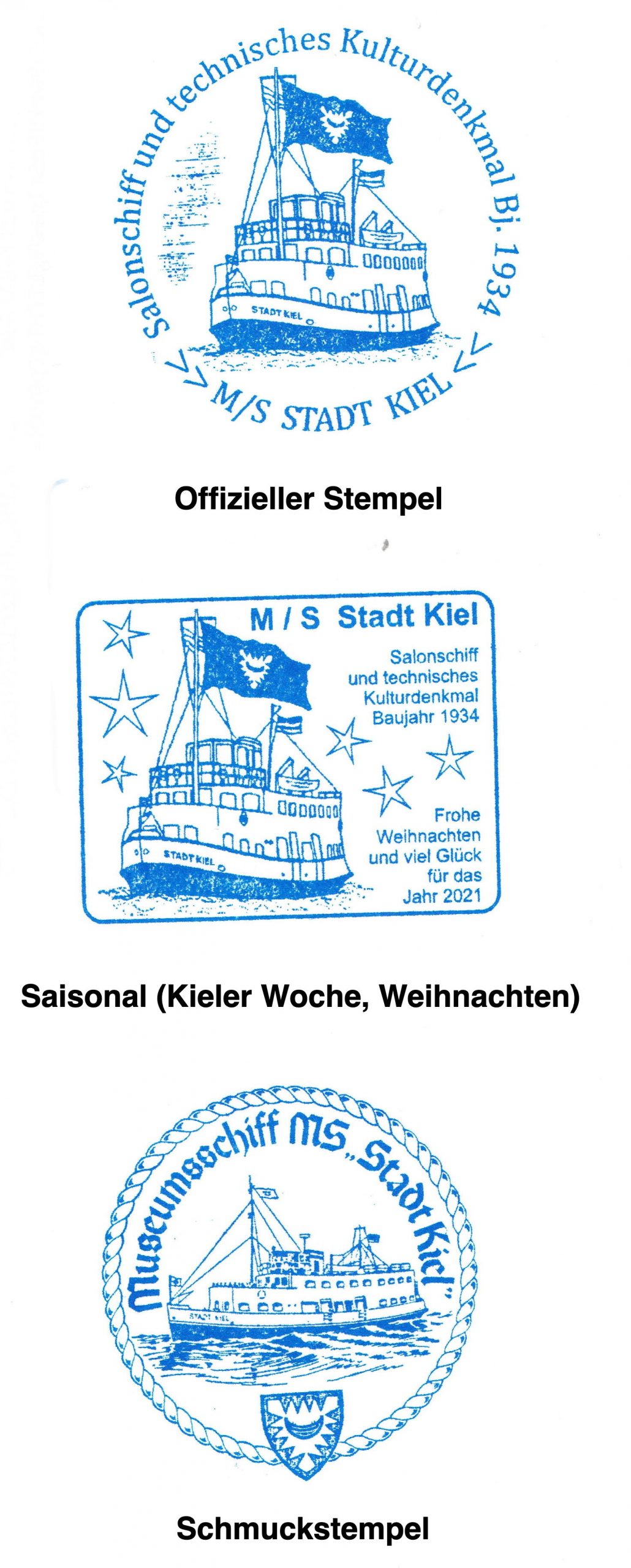Stempelservice – Salonmotorschiff "MS Stadt Kiel"